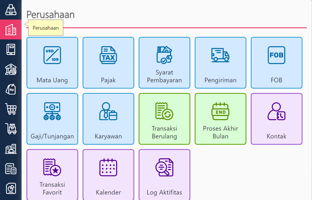 Tampilan Modul Accurate Online